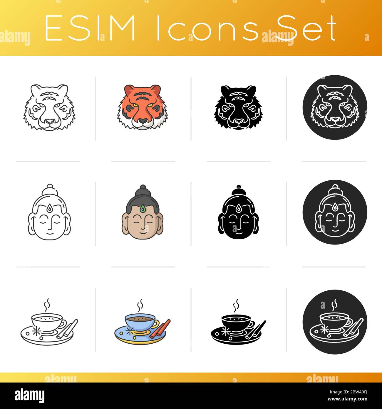 Indian culture icons set Stock Vector Image & Art - Alamy