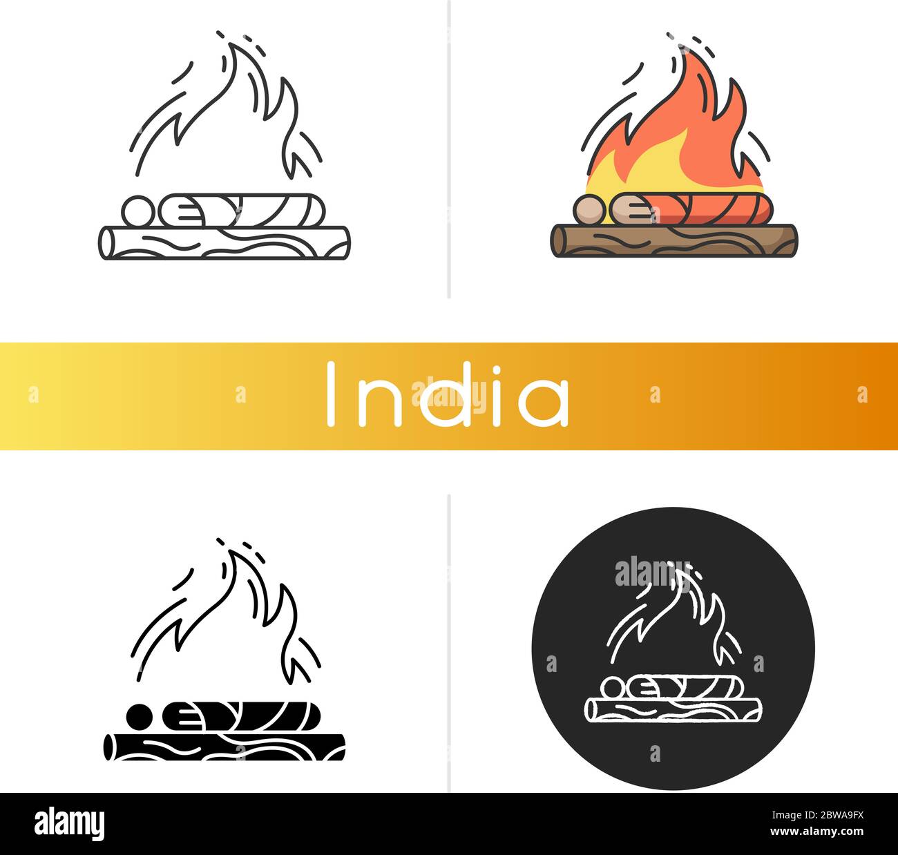 Hindu funeral ceremony icon Stock Vector Image & Art - Alamy