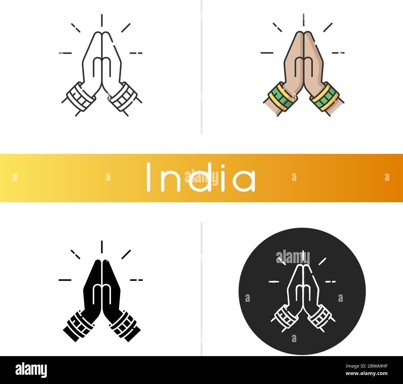 Namaste hands Stock Vector Images - Alamy