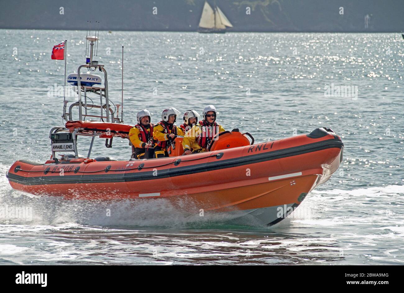 Plymouth RNLI inshore lifeboat the Annabel E Jones and crew in Plymouth ...