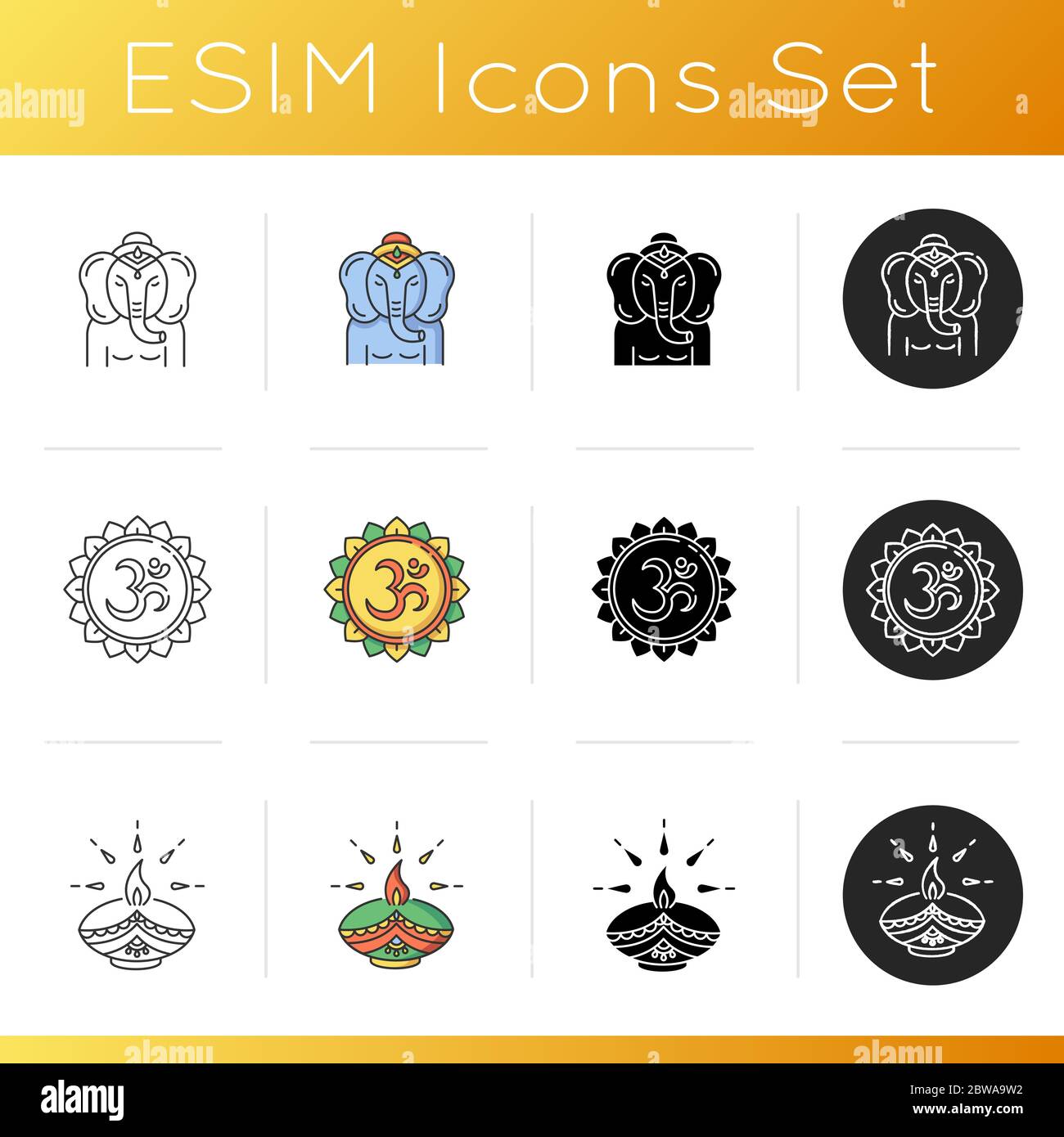 India symbols flat design Stock Vector Images - Alamy