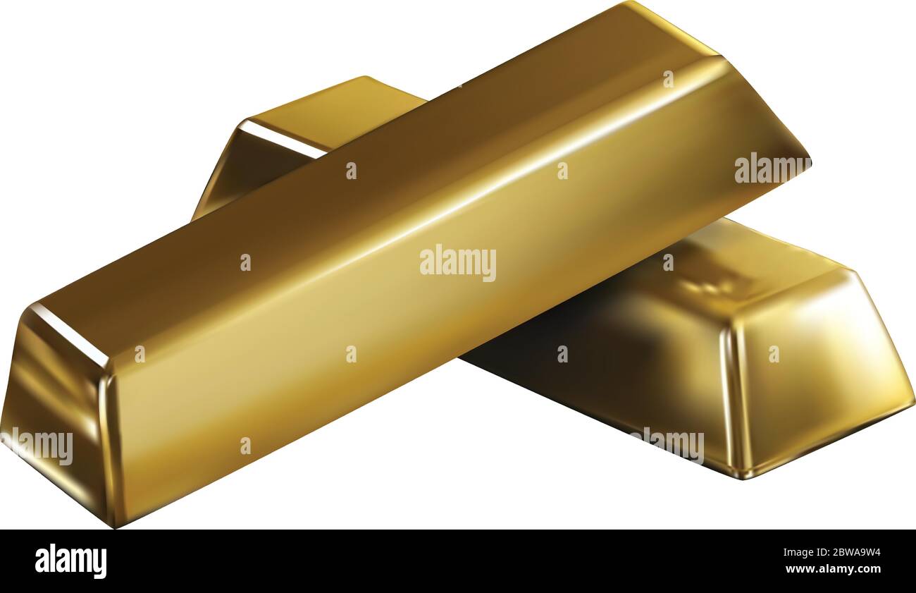 Realistic vector gold bars. Isolated in white background Stock Vector ...