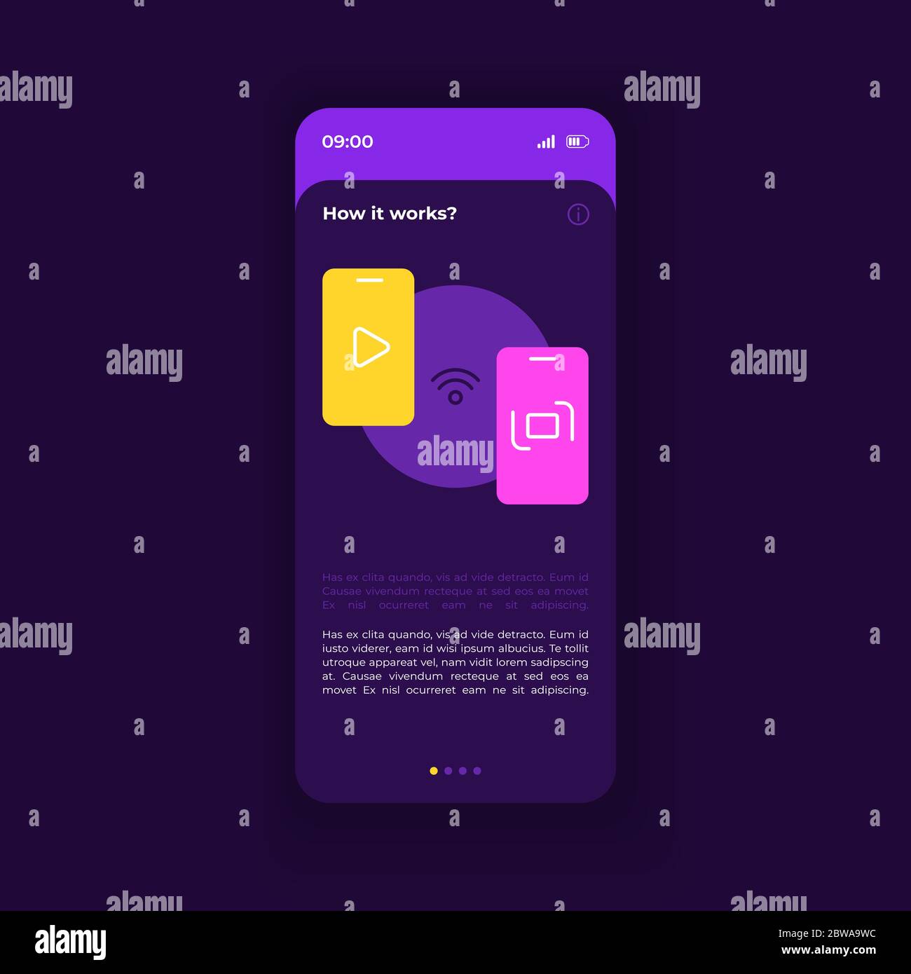 How it works smartphone interface vector template Stock Vector Image & Art - Alamy