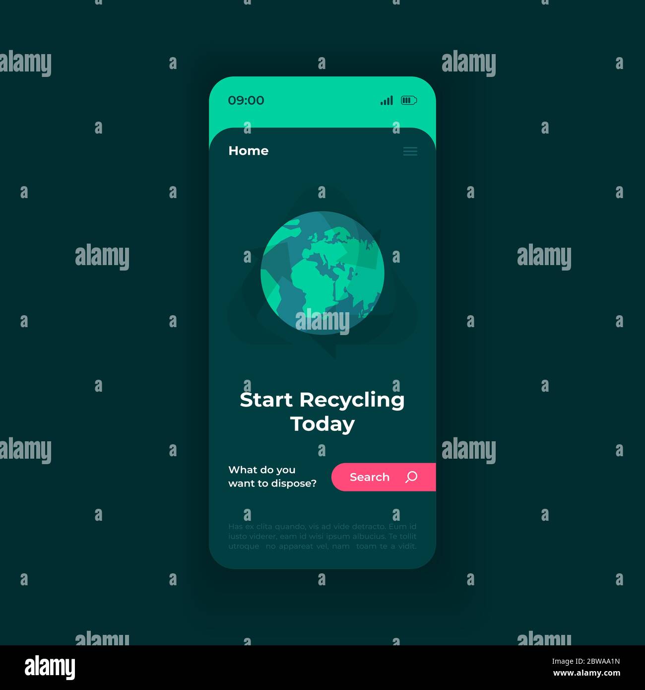 Waste disposal smartphone interface vector template Stock Vector Image ...