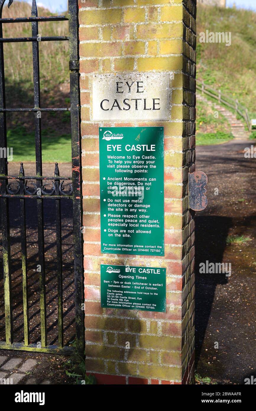 Eye Castle is motte and Bailey and bailey medieval castle with a ...