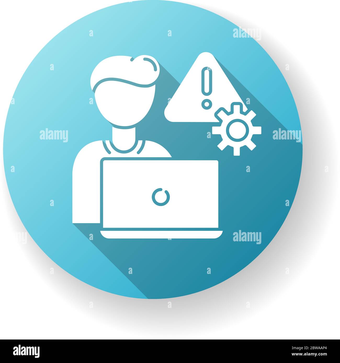 Crisis management blue flat design long shadow glyph icon Stock Vector ...