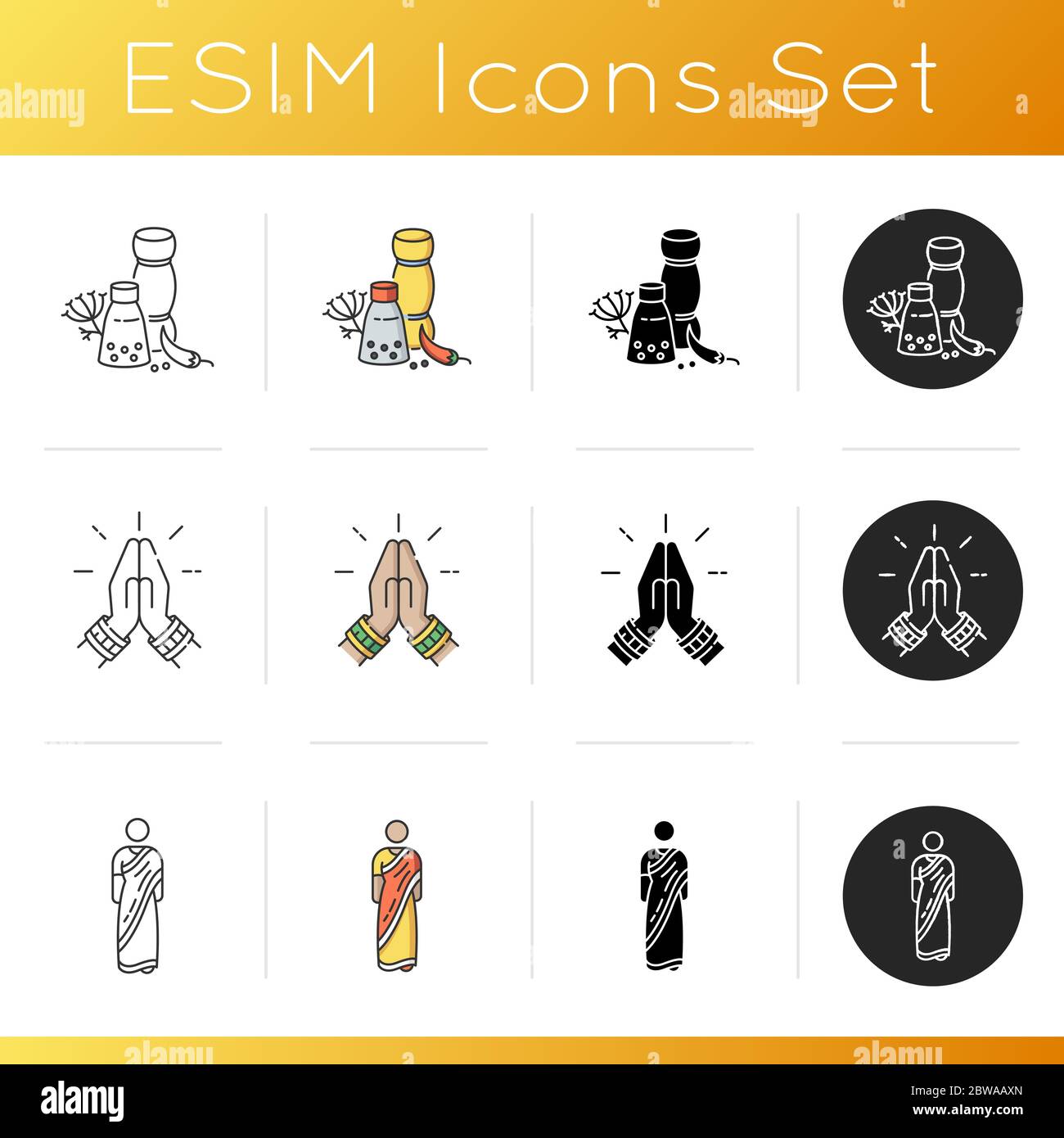 Indian traditions icons set Stock Vector Image & Art - Alamy