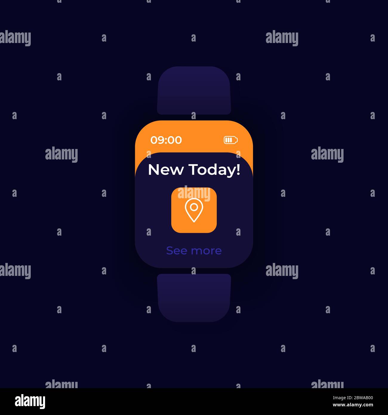 New today smartwatch interface vector template Stock Vector Image & Art - Alamy