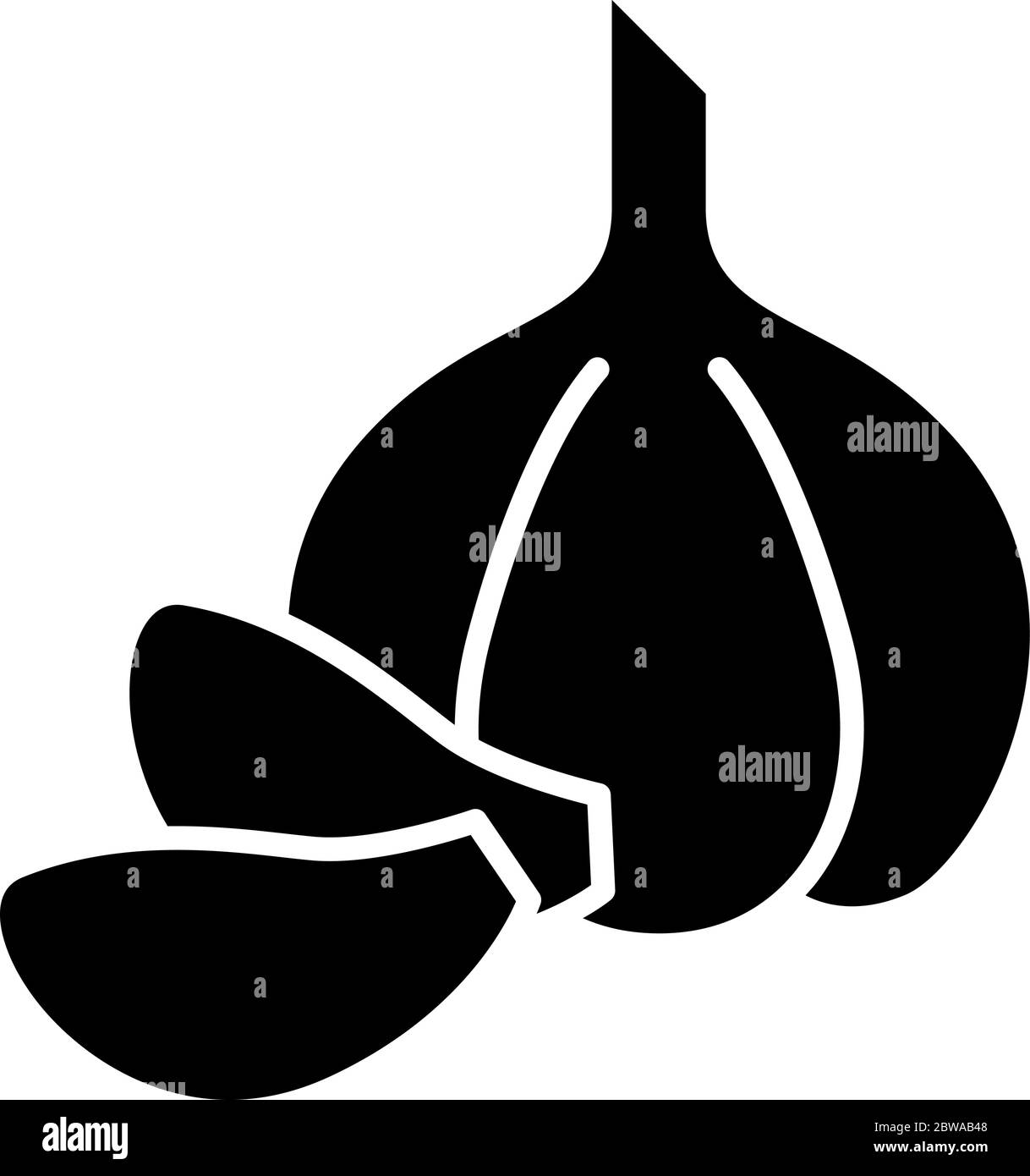 Garlic black glyph icon Stock Vector Image & Art - Alamy