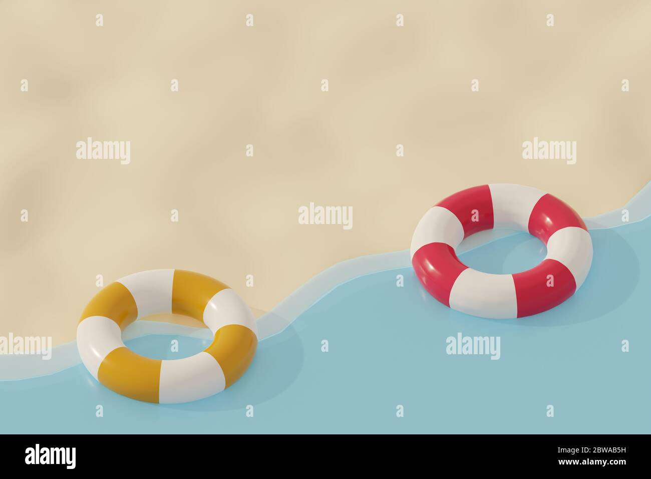 Safety ring on the beach ,Summer season Concept Stock Photo - Alamy