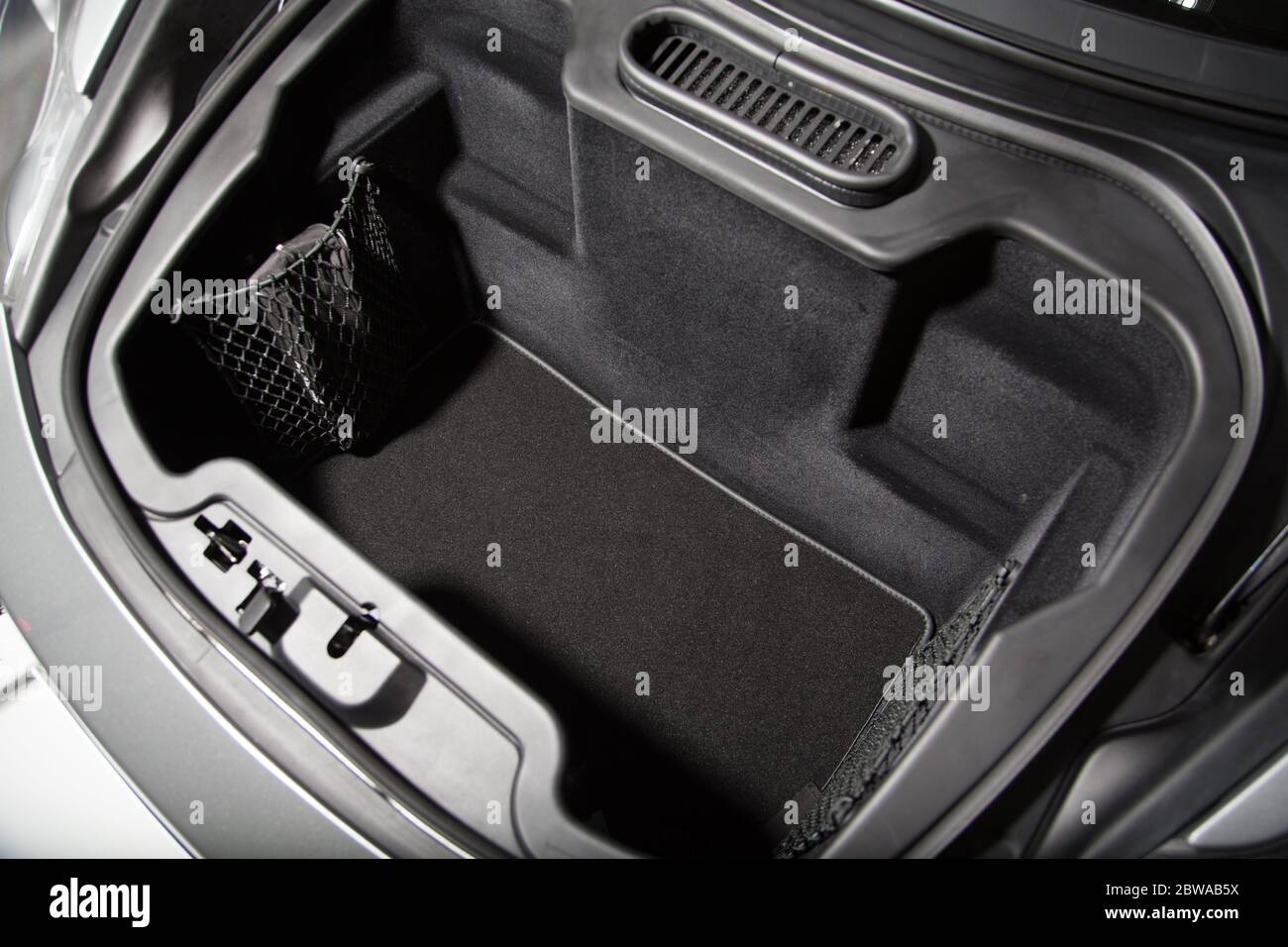 Boot space in sports car Stock Photo - Alamy