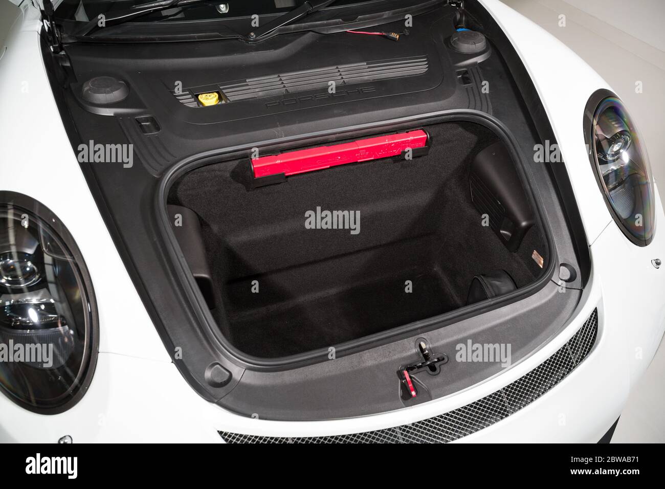 Boot space in sports car Stock Photo - Alamy
