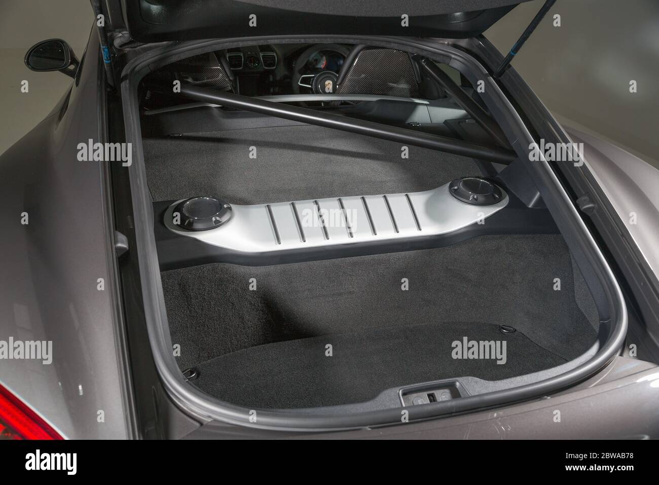 Boot space in sports car Stock Photo - Alamy