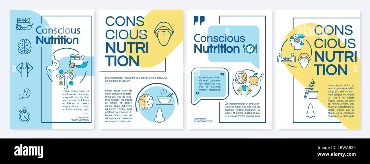 Conscious nutrition, healthy eating brochure template. Mindfulness ...