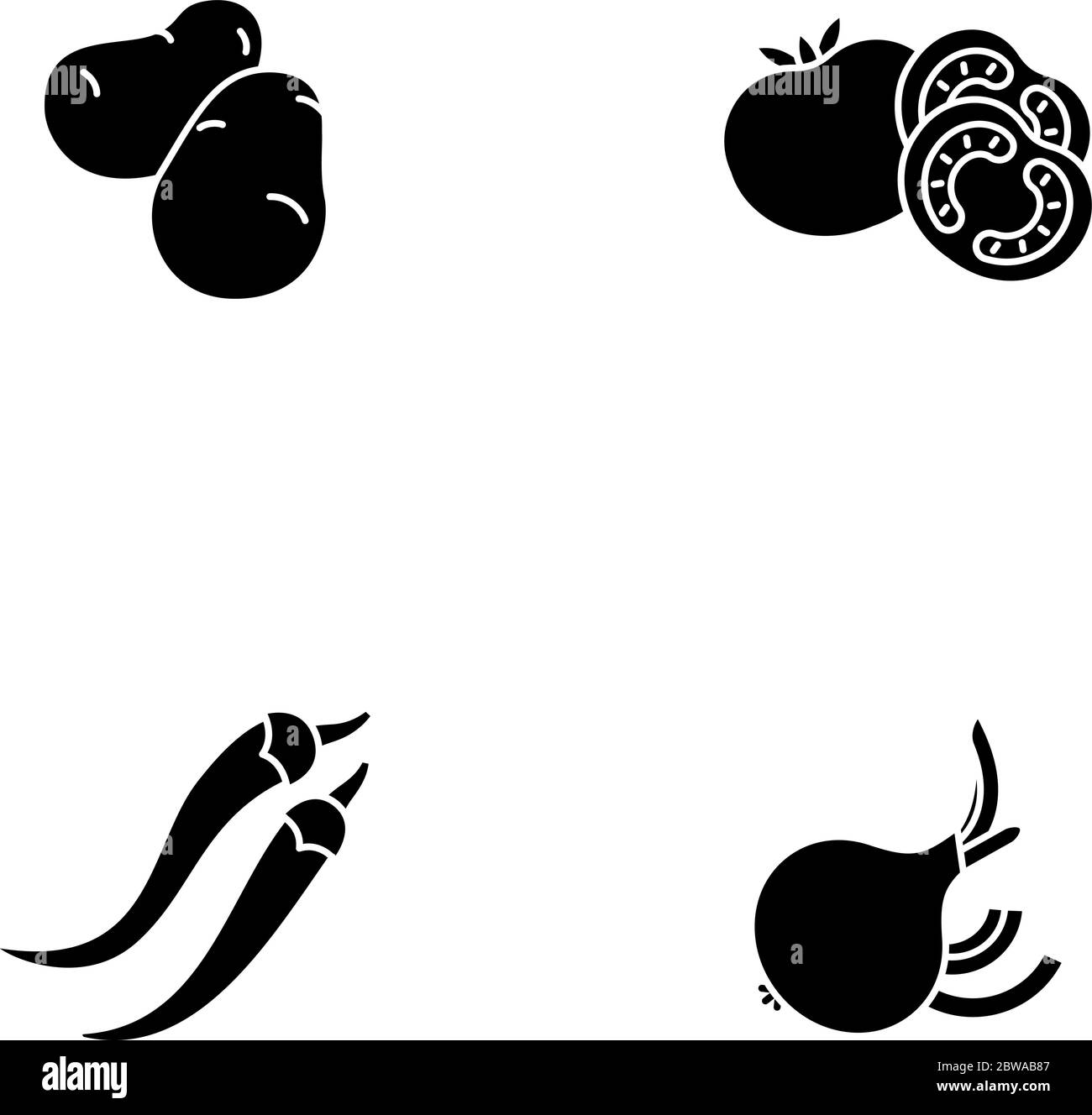Healthy eating black glyph icons set on white space Stock Vector Image ...
