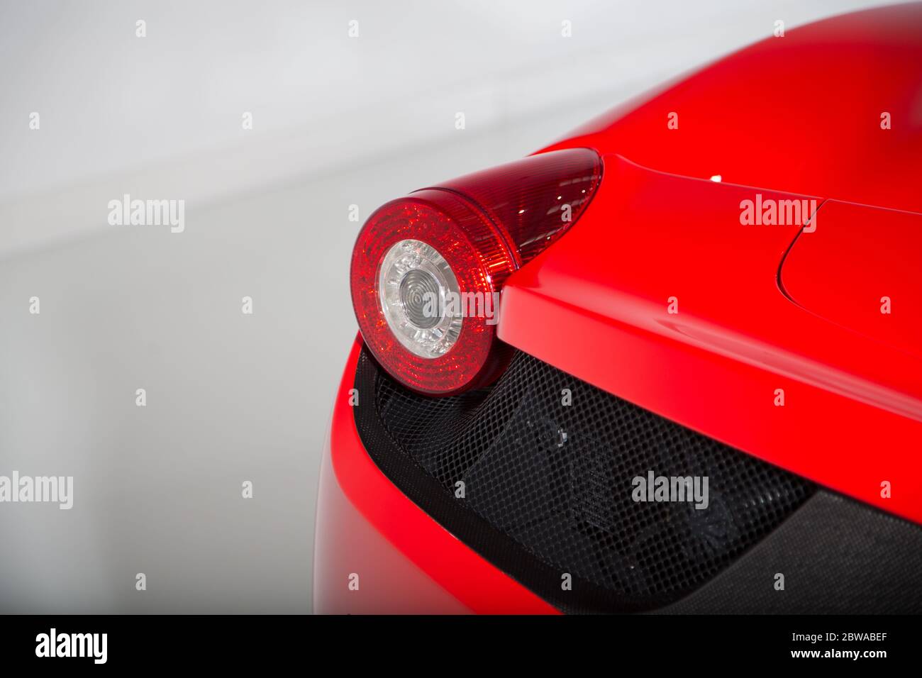 Detail of rear brake light on sports car Stock Photo - Alamy