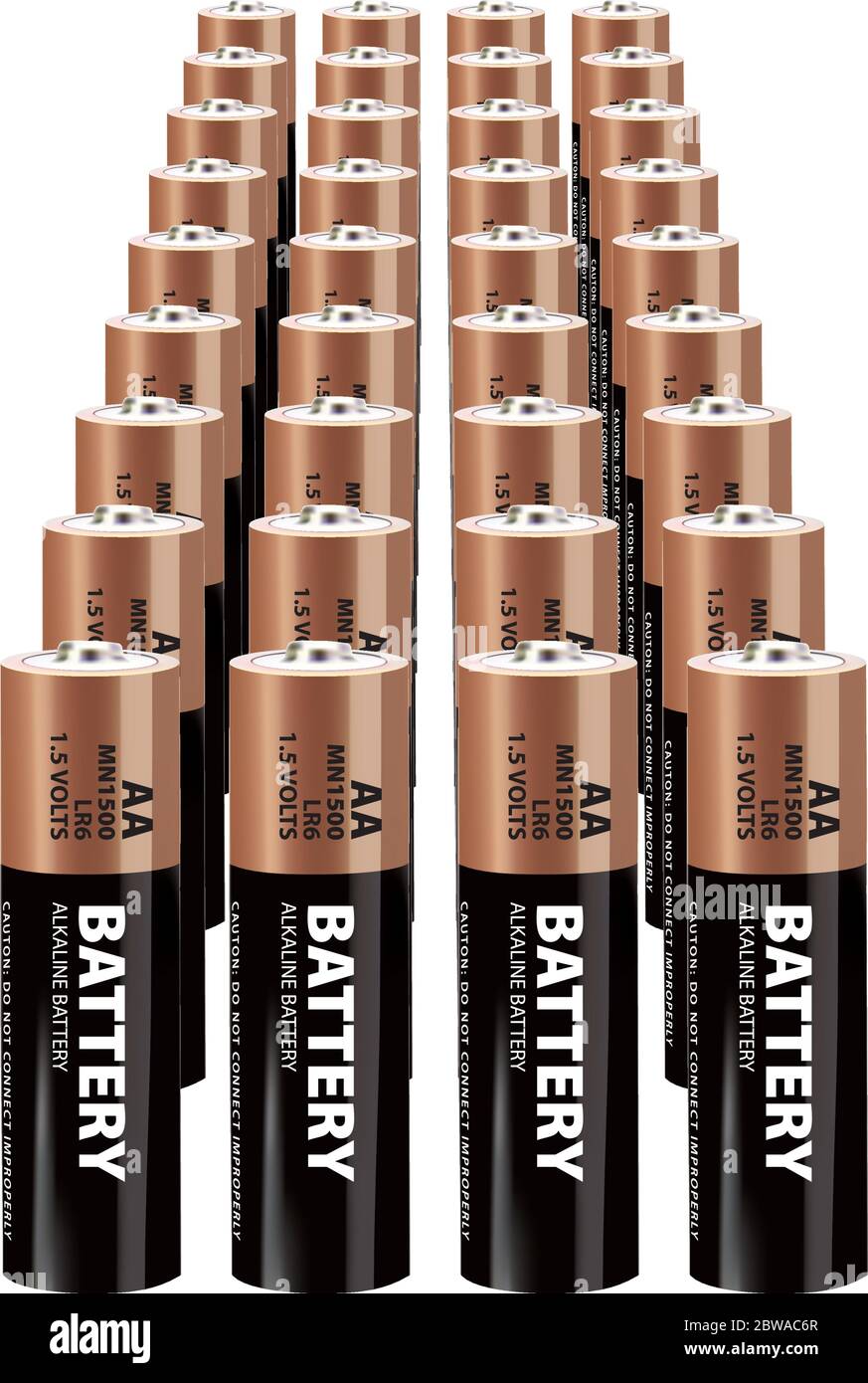 Realistic vector batteries. Isolated on white background Stock Vector ...