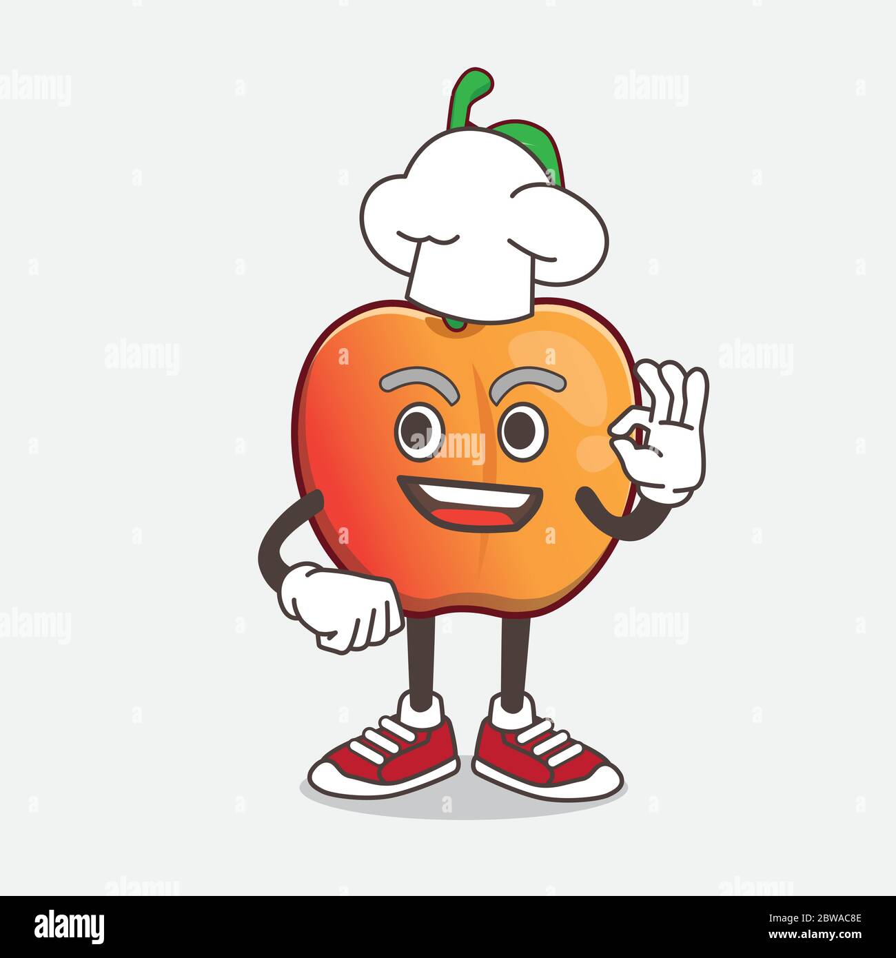 An illustration of Royal Ann Cherry cartoon mascot character in a chef ...