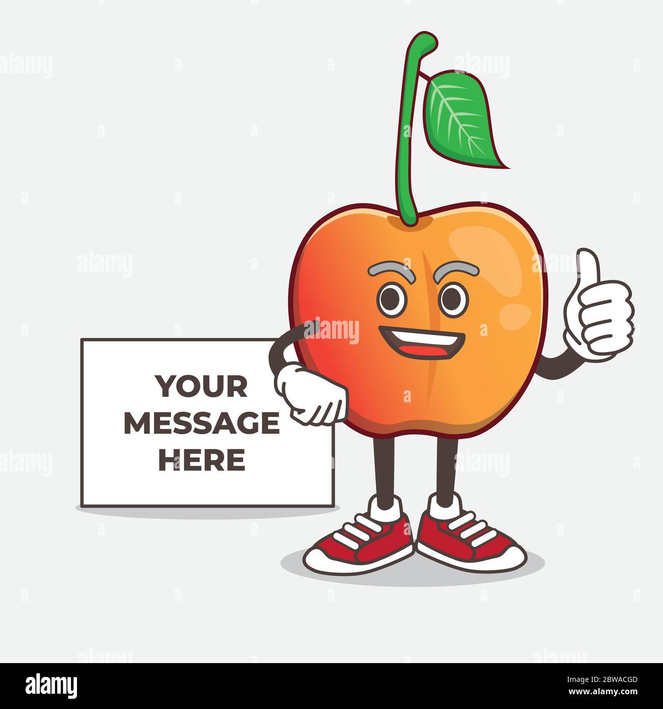 An illustration of Royal Ann Cherry cartoon mascot character with ...