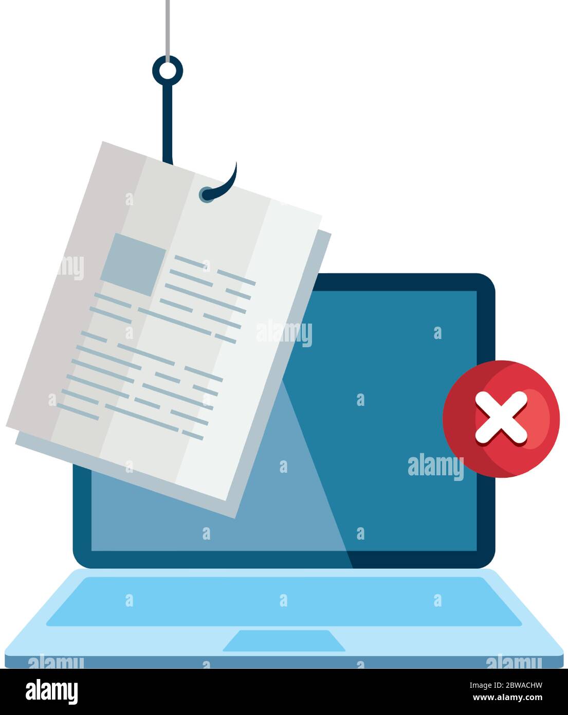 data phishing hacking online scam concept, with laptop and document ...