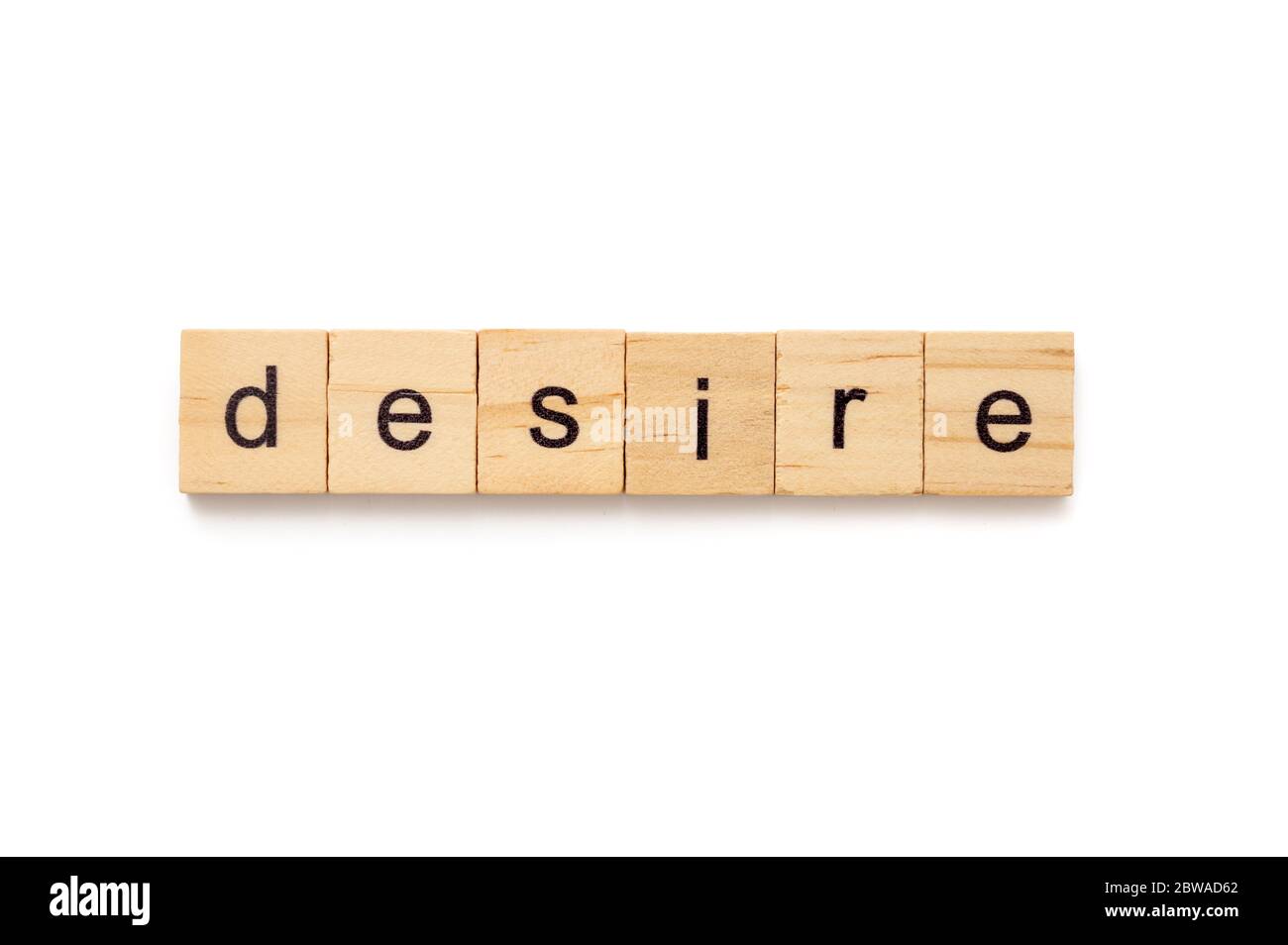 Wooden letter tiles spelling the word DESIRE Stock Photo - Alamy