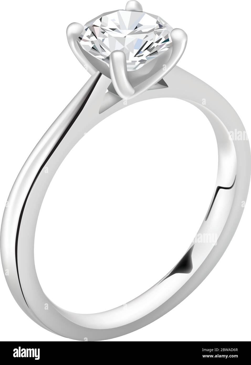 Realistic Engagement Ring. Isolated on white background Stock Vector ...