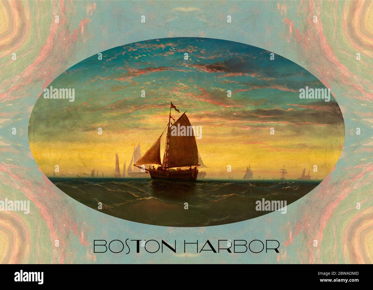 Boston Harbor by Charles Manger. An original reworking of the painting ...