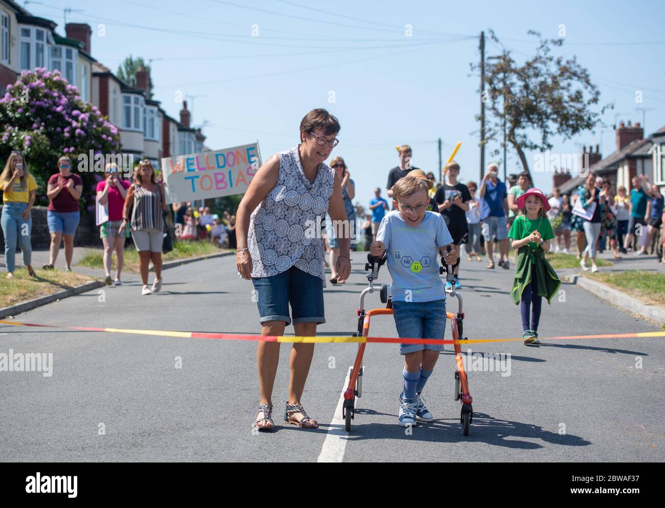 Nine-year-old Tobias Weller, from Sheffield, who has cerebral palsy and ...