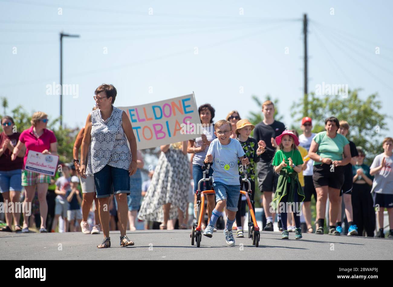 Nine-year-old Tobias Weller, from Sheffield, who has cerebral palsy and ...