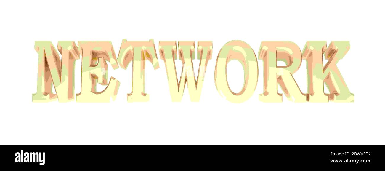 NETWORK write isolated on white background - 3D rendering illustration ...