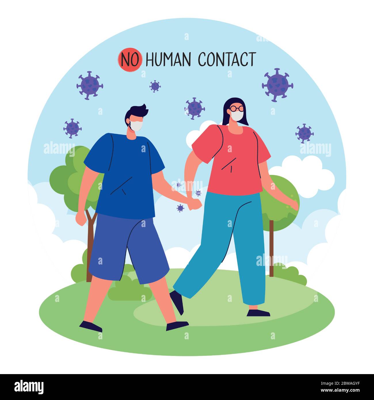 Human contact with nature Stock Vector Images - Alamy
