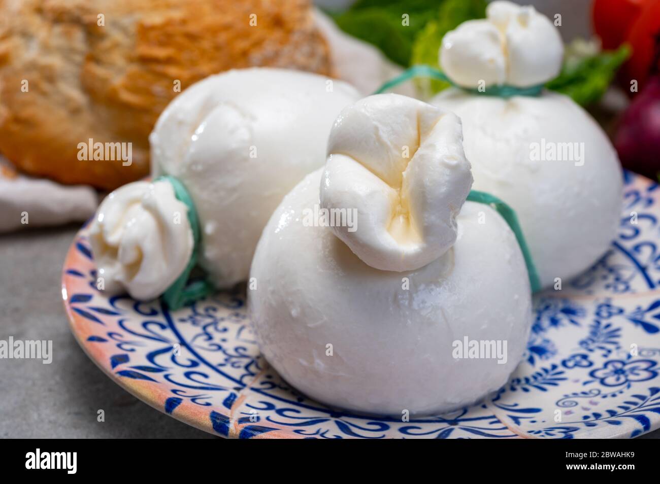 Cheese collection, fresh soft handmade Italian cheese from Puglia ...