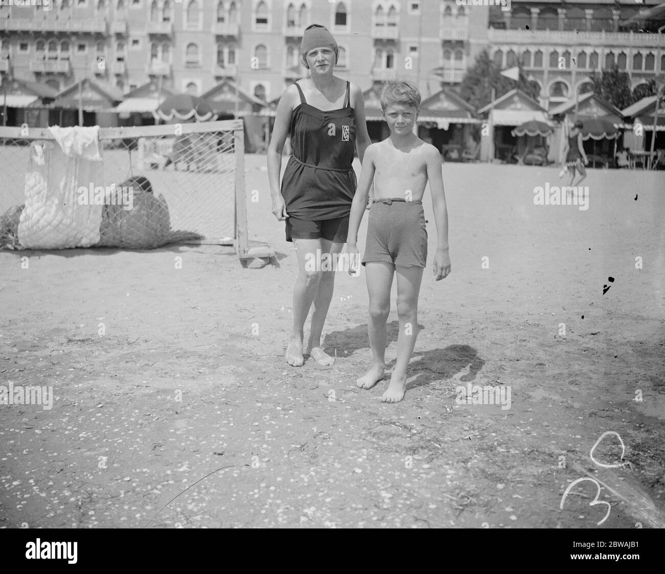 On the Lido Miss Gladys Cooper and her son , John Buckmaster 25 August ...
