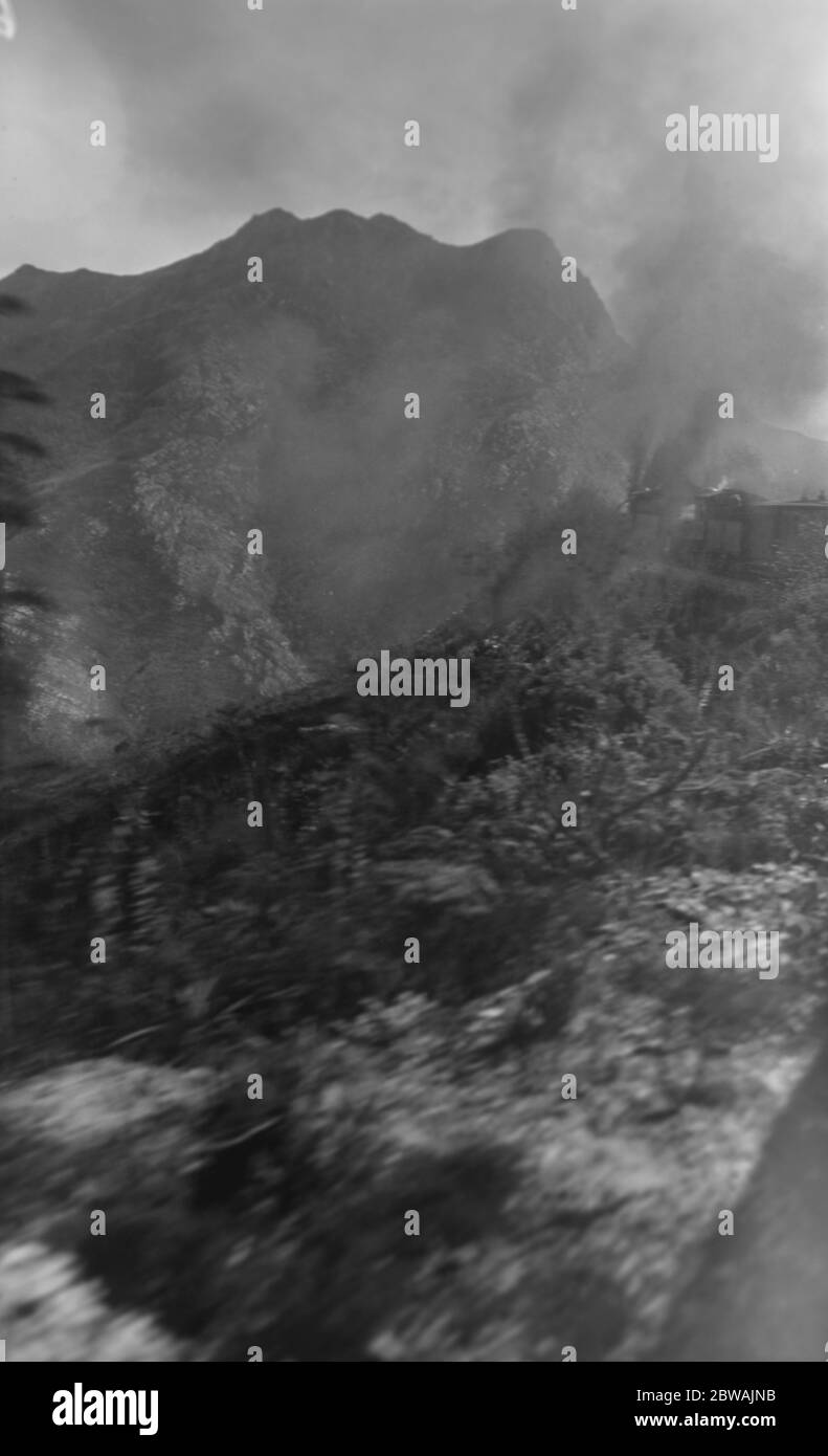 South Africa Mountain Pass railway - taken from the bending carriages ...