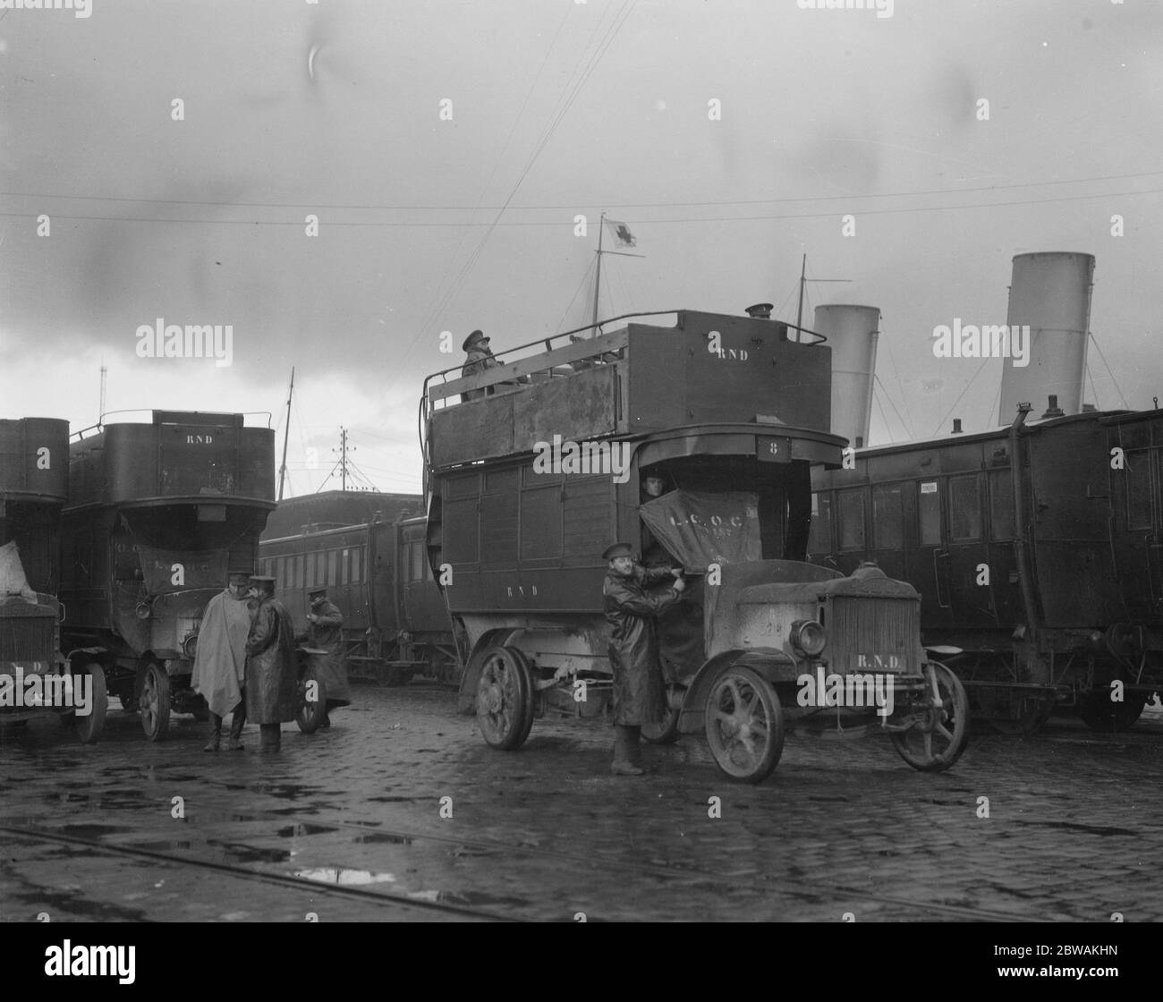 London motor buses in Belgium - R.N.D London buses were used to carry ...