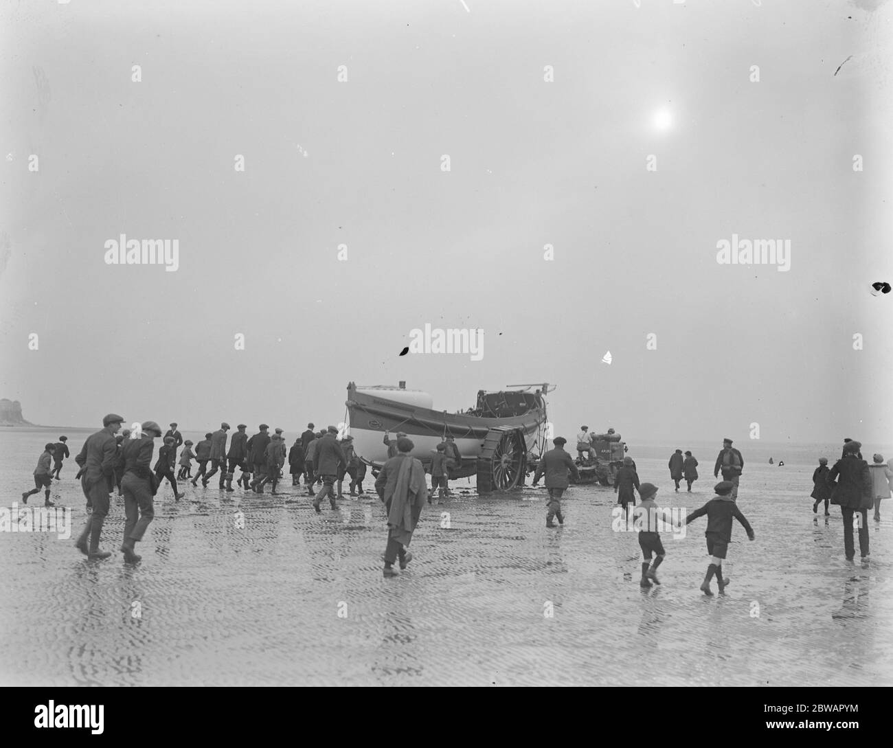 Lifeboat launching tractor Black and White Stock Photos & Images - Alamy