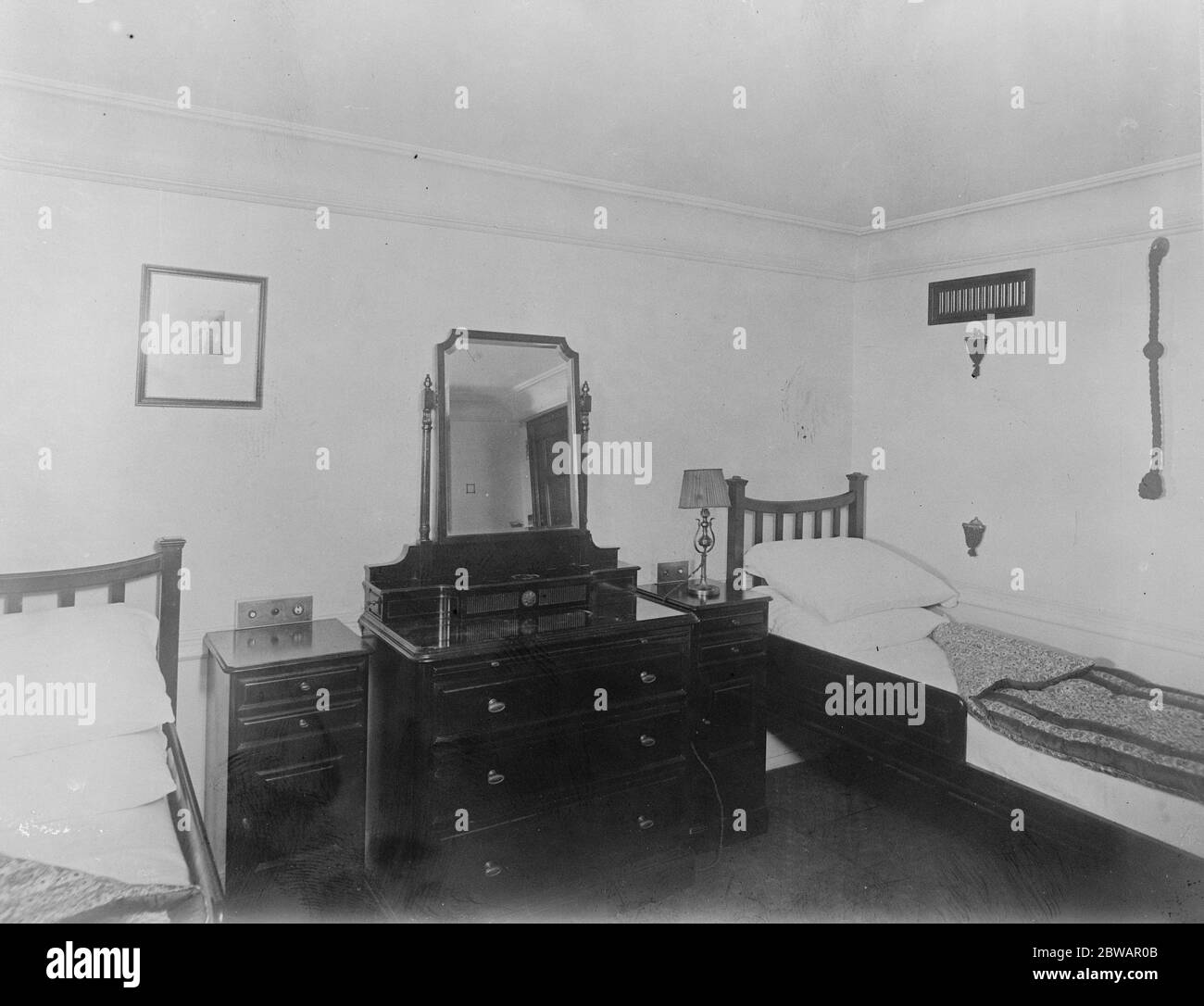 The Cunard liner Scythia 1st Class State Room October 1921 Stock Photo ...