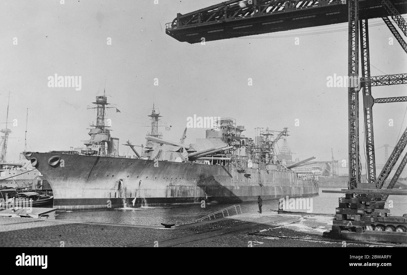 The USS Tennessee . The Largest US battleship afloat 8 June 1921 Stock ...