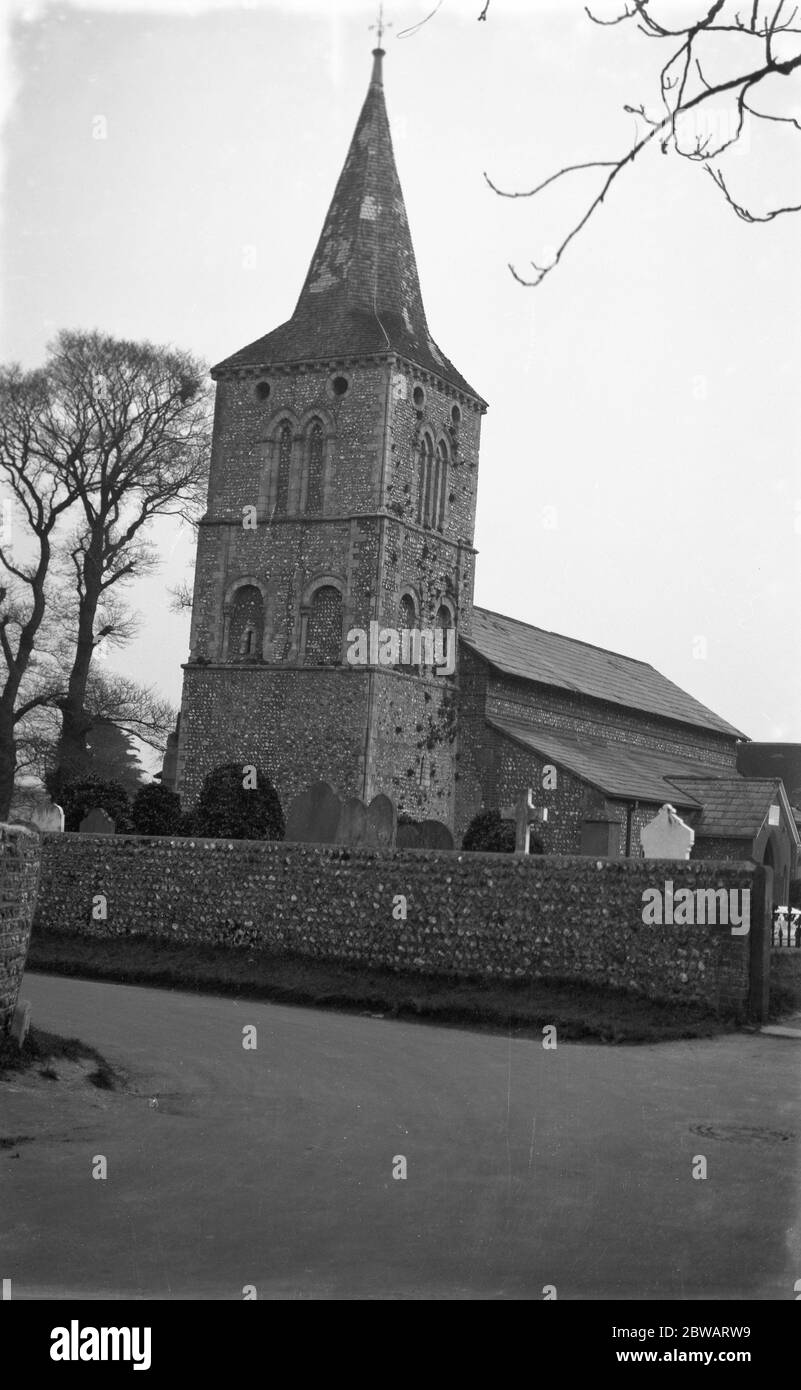 Stone parish church Black and White Stock Photos & Images - Alamy