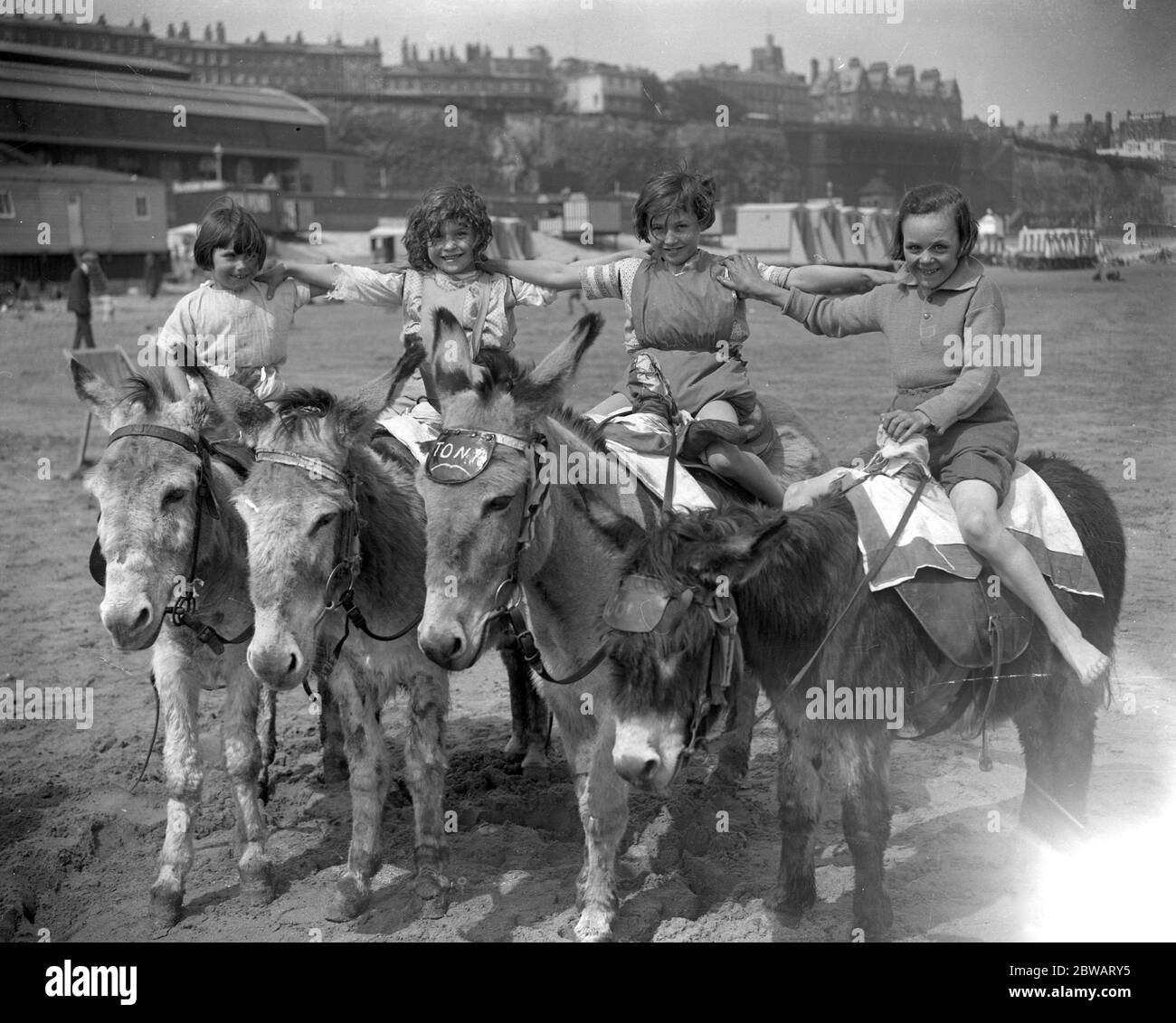 Donkey rides seaside Black and White Stock Photos & Images - Alamy