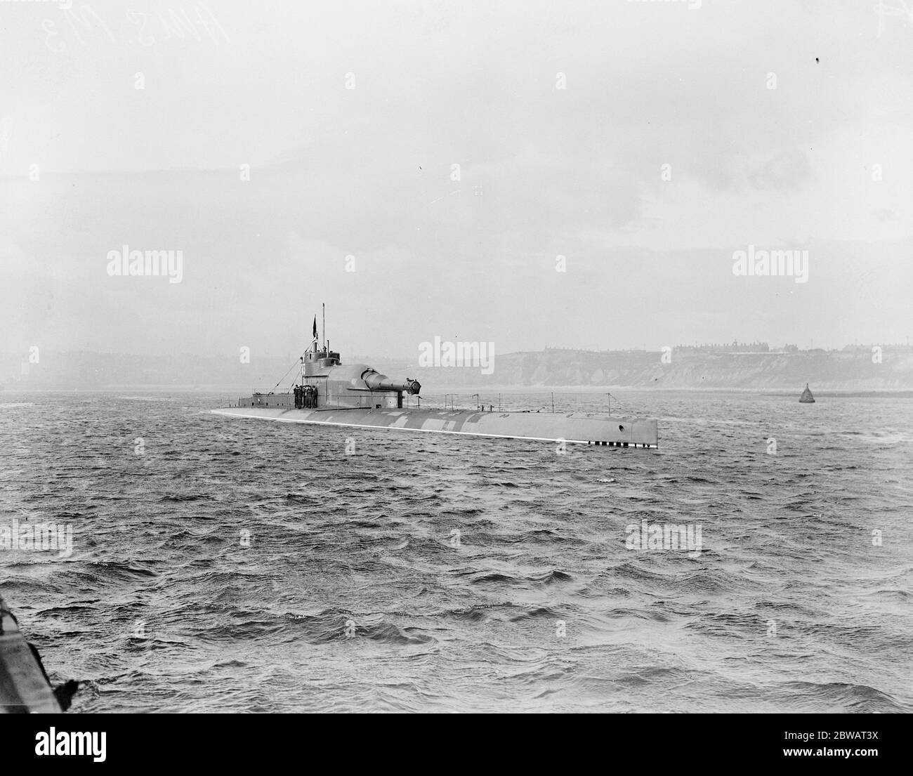 HMS Submarine No 3 Three quarter view 30 March 1920 Stock Photo - Alamy