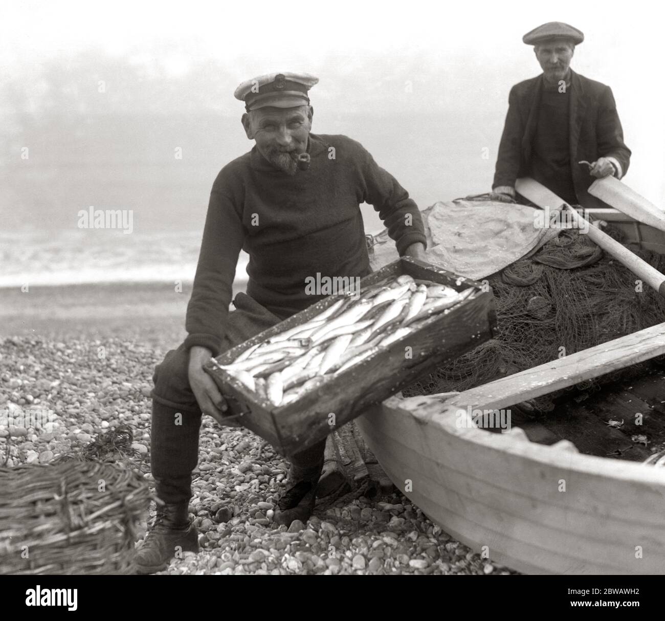 The Coxswain of the Aldeburgh lifeboat , Charlie Mann , with a catch of ...