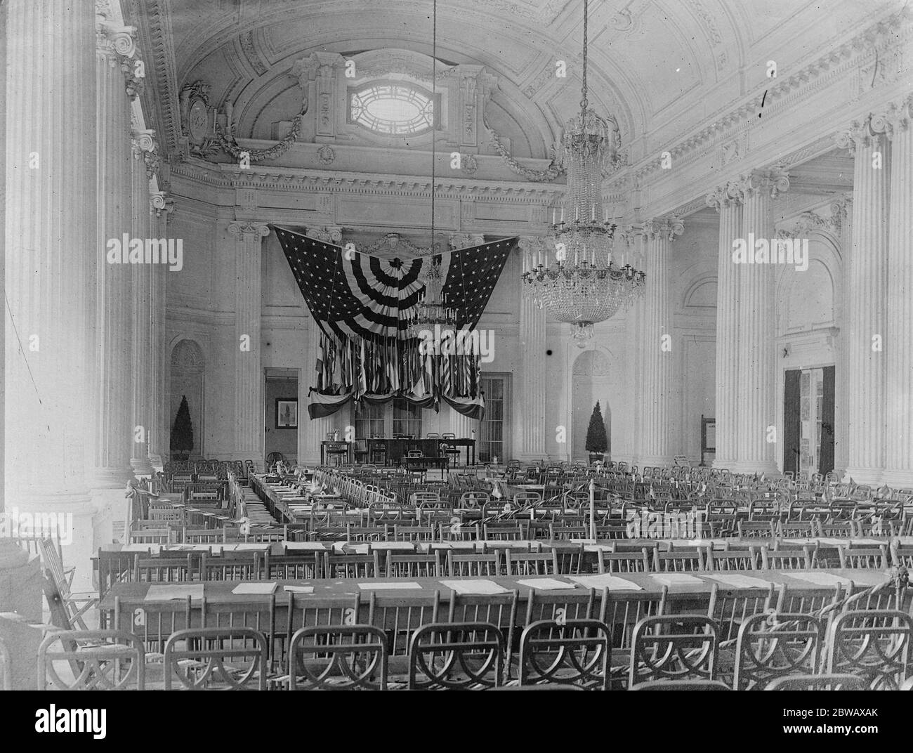 Hall of the Americans showing flags from countries represented at the ...