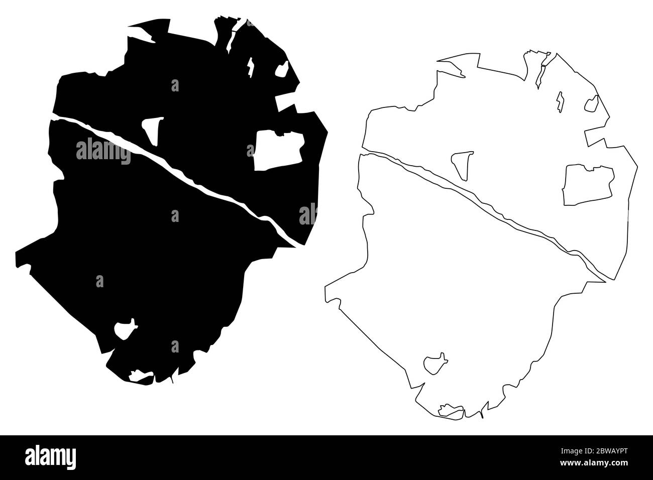 Madurai City (Republic of India, Tamil Nadu State) map vector ...