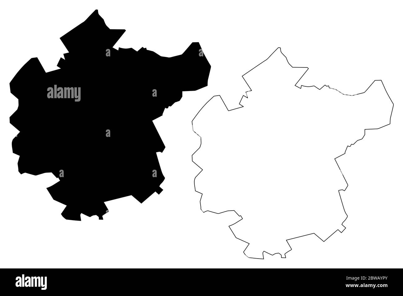 Aligarh City (Republic of India, Uttar Pradesh State) map vector ...