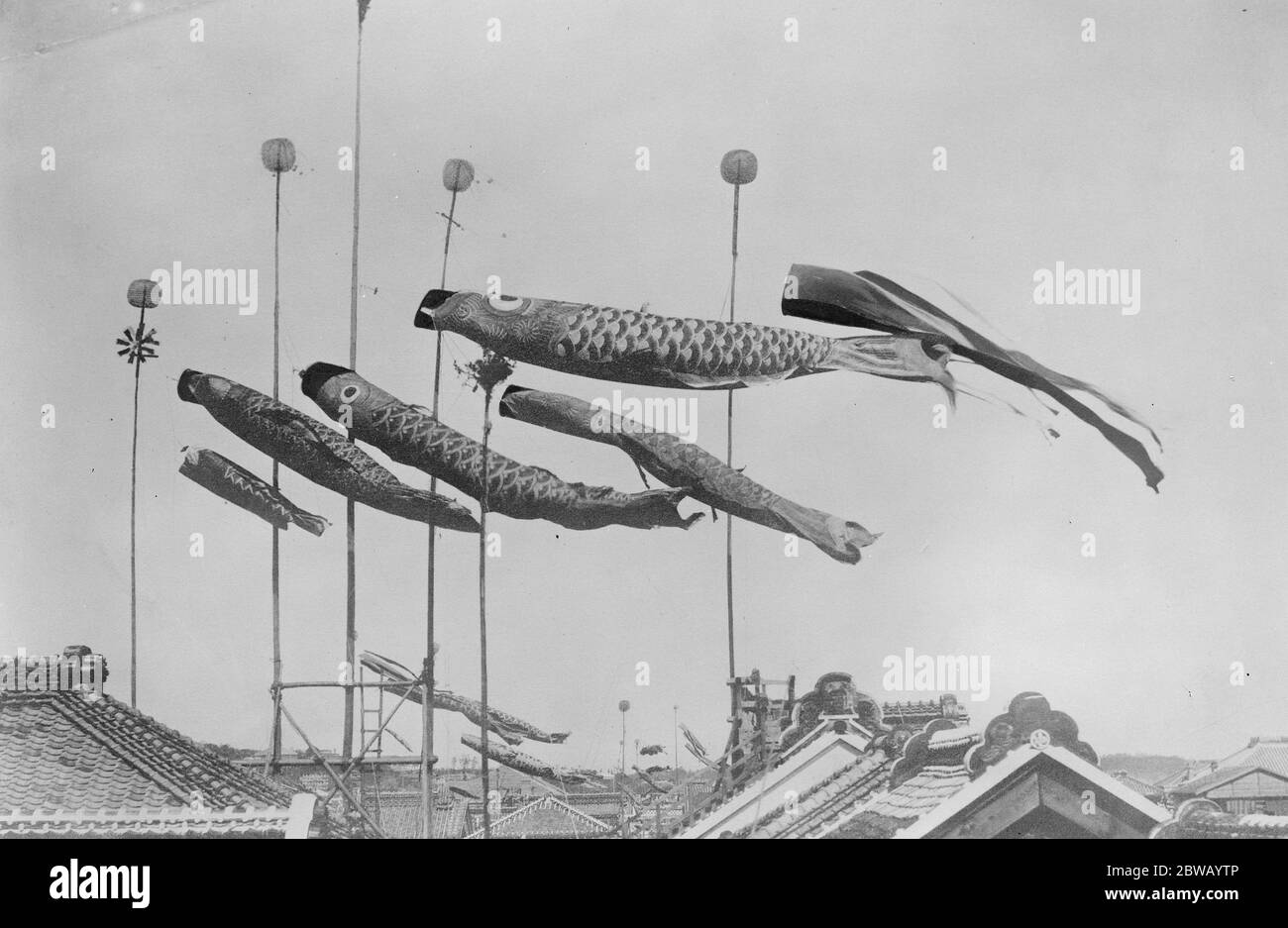 Japanese flying fish Black and White Stock Photos & Images - Alamy