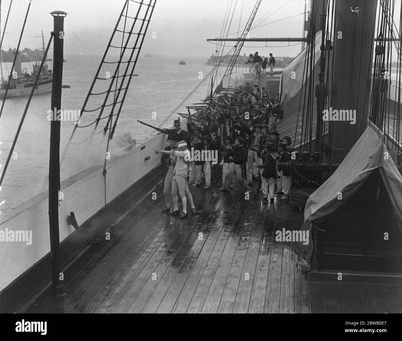 Shooting a scene from the film ' Nelson ' on board ' The Victory ' at ...