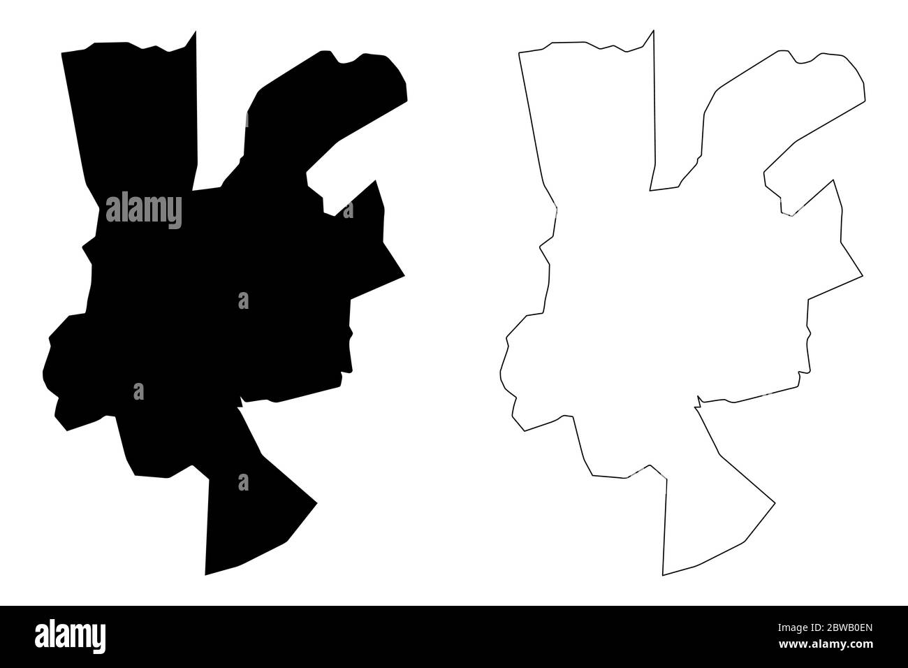 Gwalior City (Republic of India, Madhya Pradesh State) map vector ...