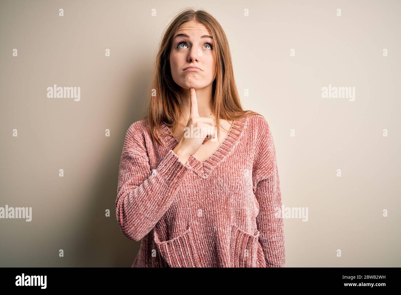 Portrait meditative redhead woman hi-res stock photography and images ...