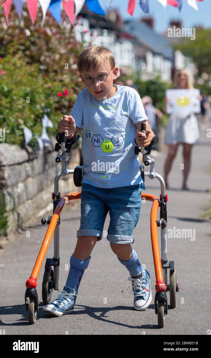 Nine-year-old Tobias Weller, from Sheffield, who has cerebral palsy and ...